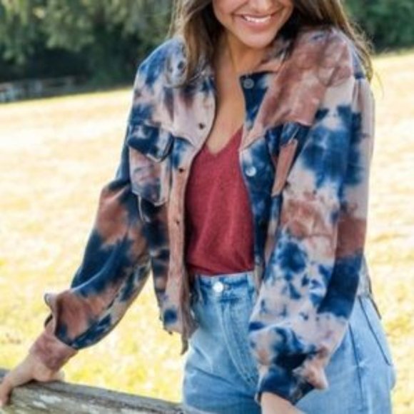 NATURAL LIFE | Jackets & Coats | Natural Life Tie Dye Distressed ...